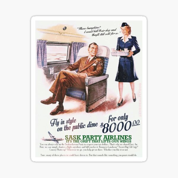 "Sask Party Air" Sticker for Sale by TheREALFlyDog | Redbubble