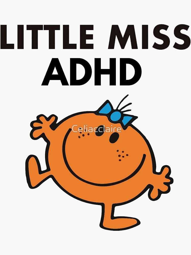 "Little Miss ADHD" Sticker for Sale by Celiacclaire | Redbubble
