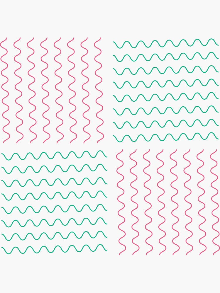 "Wave Pattern | Cute Checker Pattern | Fun Colorful" Sticker for Sale ...