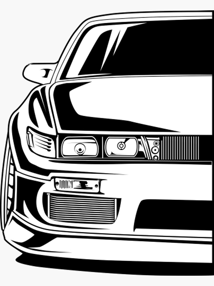 "Nissan Silvia S15 T-Shirtsilvia front" Sticker for Sale by NomanEdddie ...