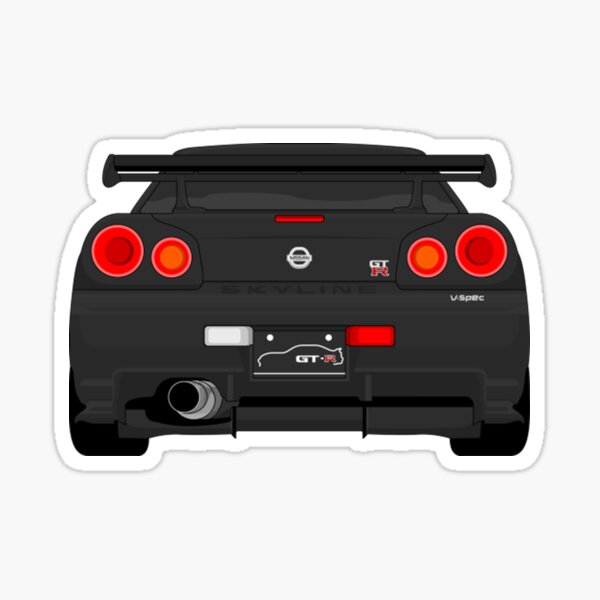 "Nissan Skyline Gtr R34 T-ShirtGTR R34 BLACK" Sticker for Sale by ...