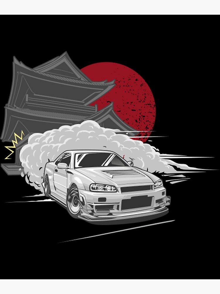 Póster «Camiseta Nissan Skyline Gtr R34Nissan Skyline GTR 34» de ...