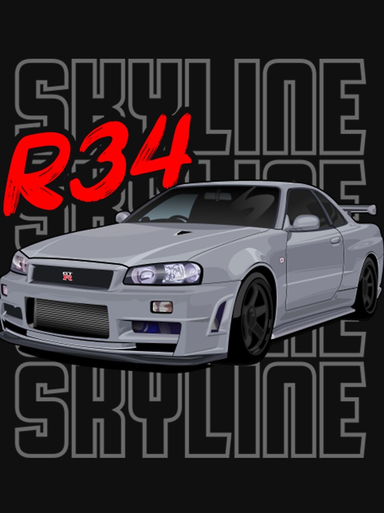 "Nissan Skyline Gtr R34 T-ShirtNissan Skyline GTR R34 " T-shirt for ...