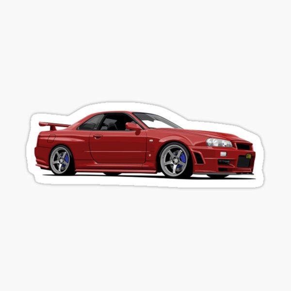 "Nissan Skyline Gtr R34 T-ShirtRed Evil " Sticker for Sale by ...