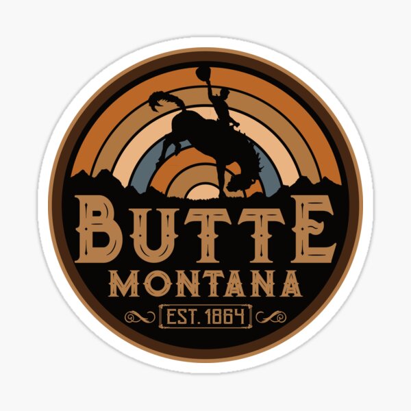 "Butte, Montana MT Retro Wild West Cowboy " Sticker for Sale by ...