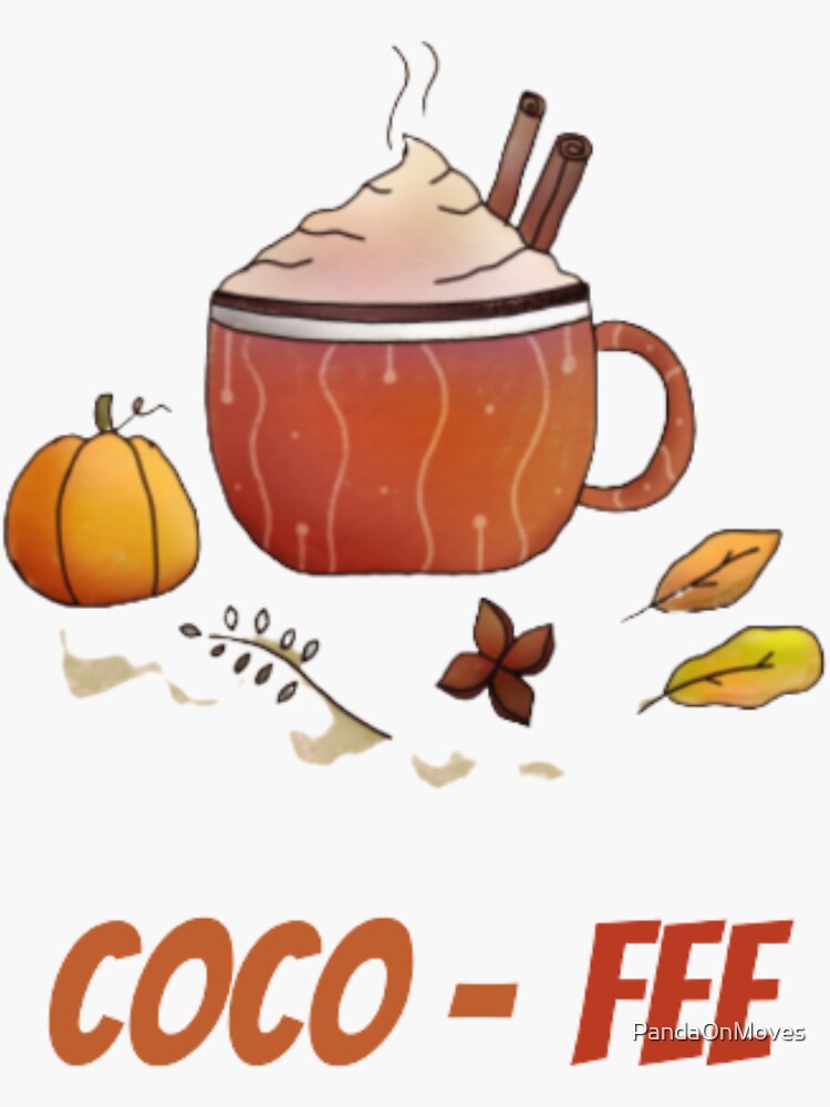 "COCO-FEE (coconut coffee)" Sticker for Sale by PandaOnMoves | Redbubble