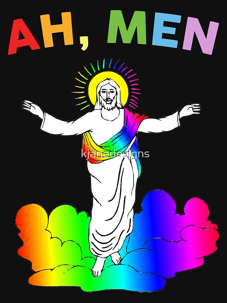 "Ah, Men" T-shirt for Sale by kjanedesigns | Redbubble | gay jesus t ...