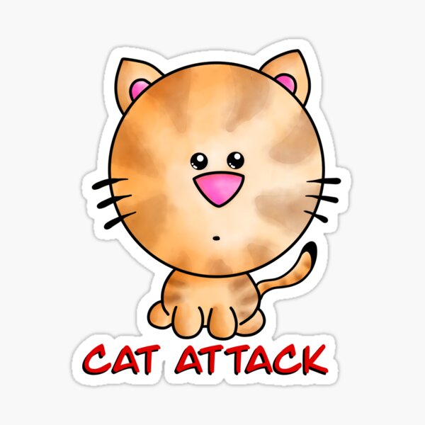 "Cat Attack" Sticker for Sale by Artiful27 | Redbubble