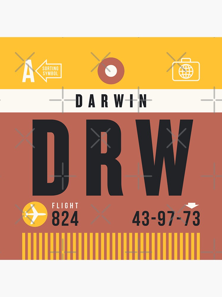 "Luggage Tag A - DRW Darwin Australia" Sticker for Sale by VoodooCircus ...