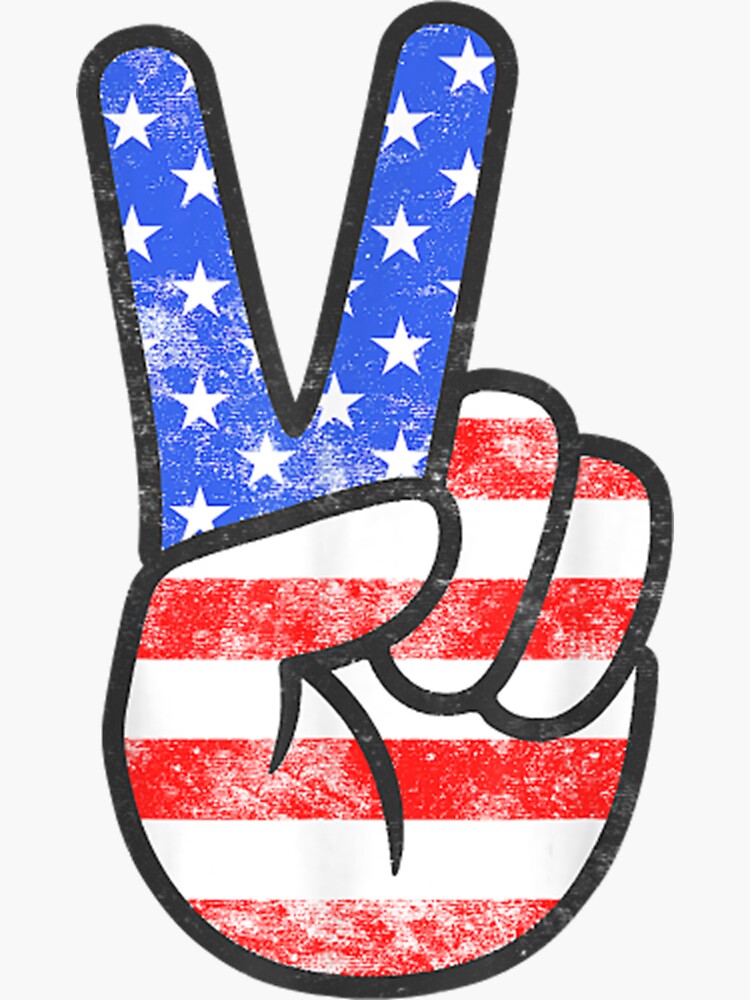 "American Flag Peace Sign Hand" Sticker for Sale by HergilGunnar ...