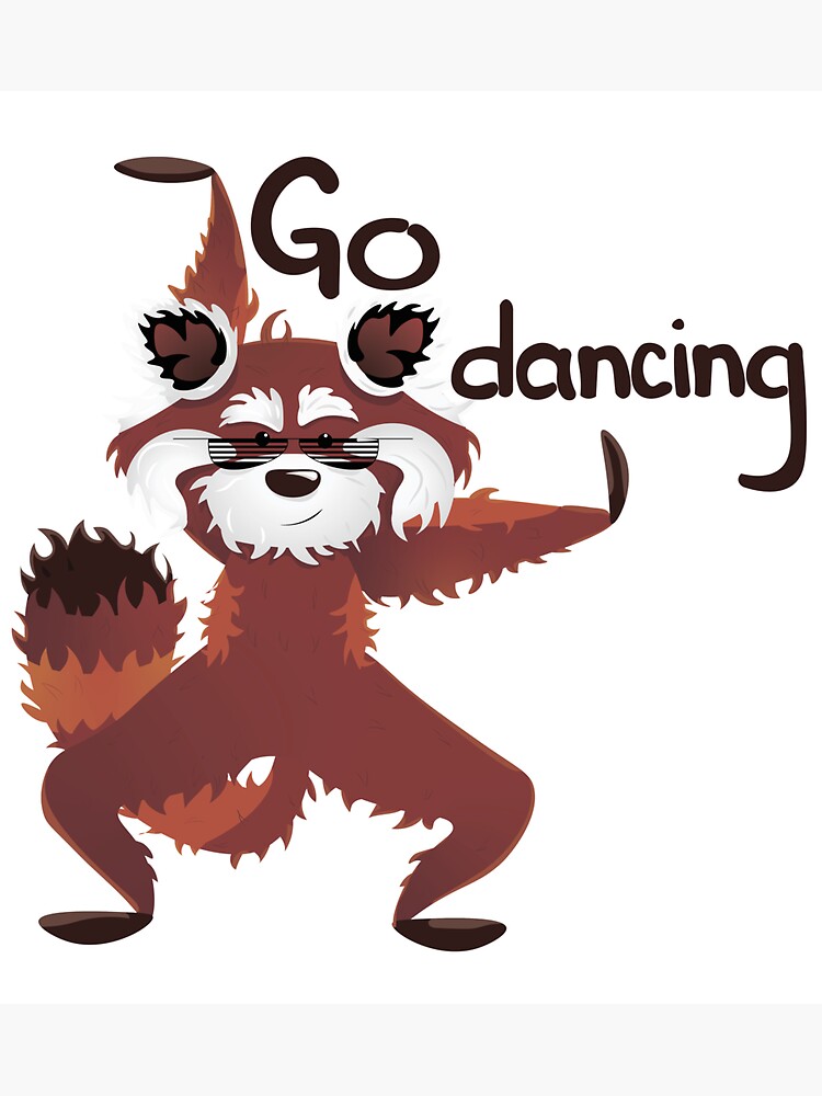 "Go dancing. Cute red panda dancing in disco glasses" Sticker for Sale ...