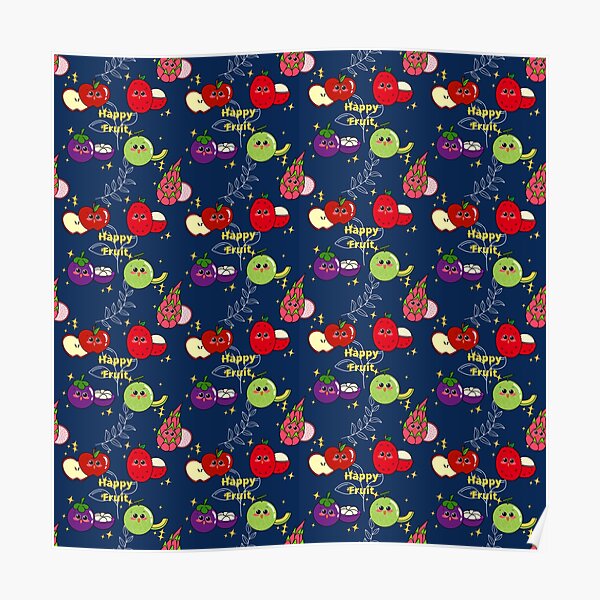 "Hello fruit pattern" Poster for Sale by marunstudio | Redbubble