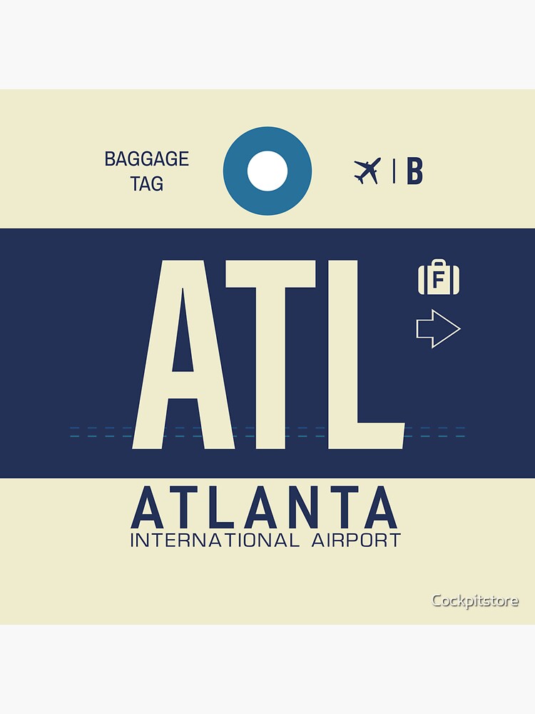 "Atlanta ATL - Luggage Tag Airport Atlanta" Sticker for Sale by ...