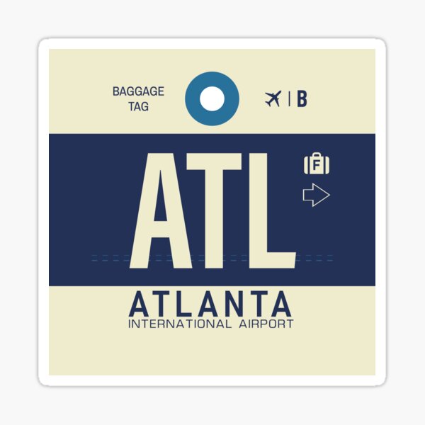 "Atlanta ATL - Luggage Tag Airport Atlanta" Sticker for Sale by ...