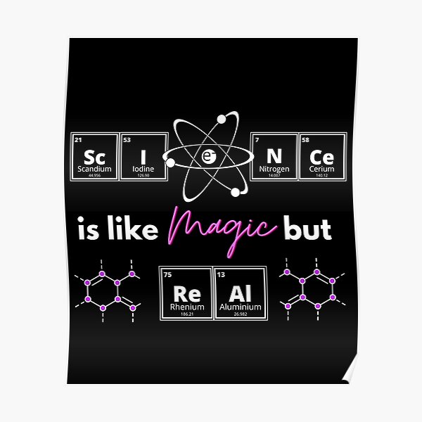 "Science is like Magic but Real Periodic Elements" Poster for Sale by ...