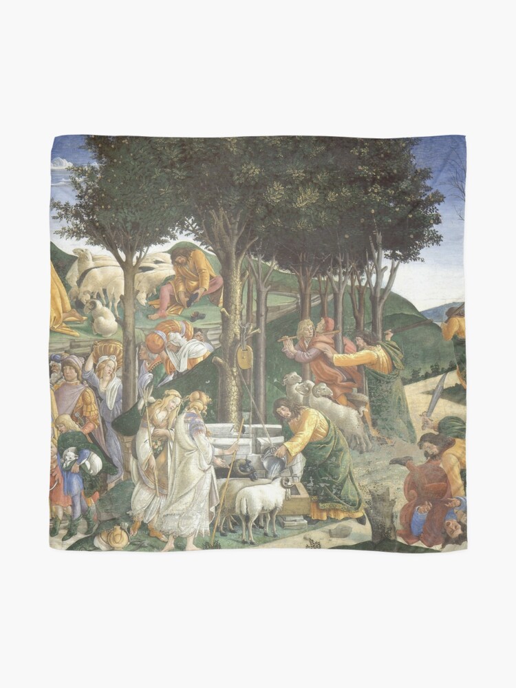 "Trials of Moses Painting by Botticelli - Sistine Chapel" Scarf by ...