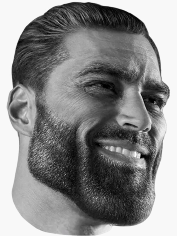 "Gigachad Meme " Sticker for Sale by 555Printed | Redbubble