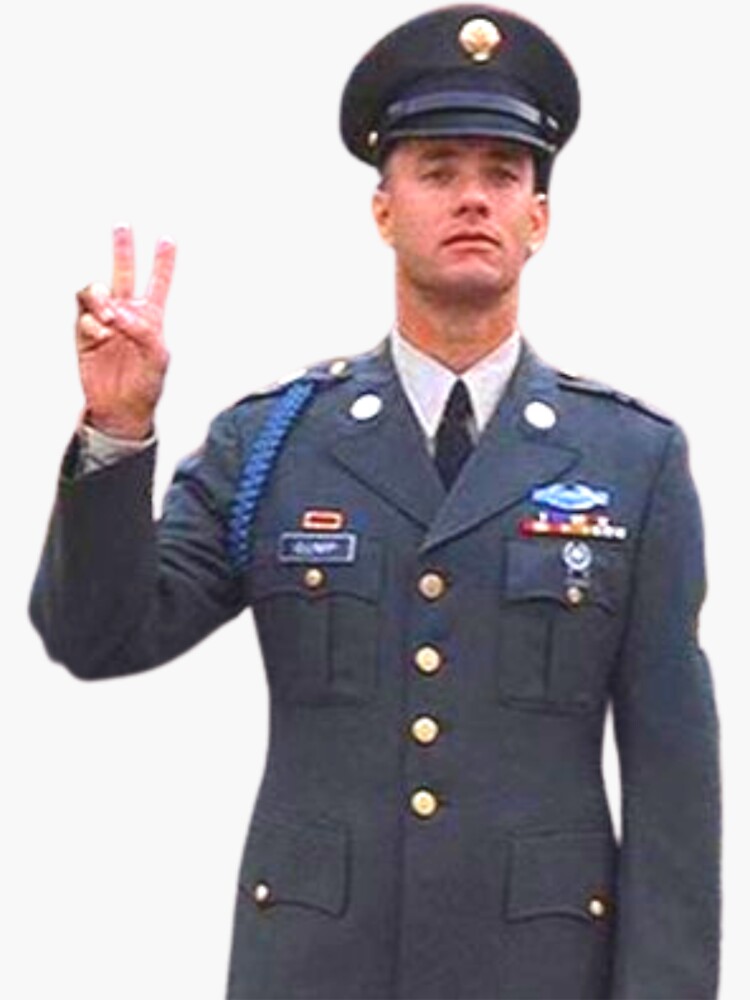 "Forrest Gump Peace Sign" Sticker for Sale by inspiredtiger | Redbubble