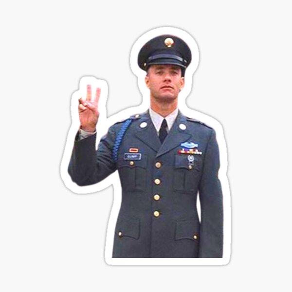 "Forrest Gump Peace Sign" Sticker for Sale by inspiredtiger | Redbubble