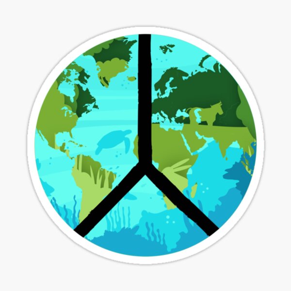 "Earth Day Save Sea Turtles Environmental Peace Sign Pullover" Sticker ...