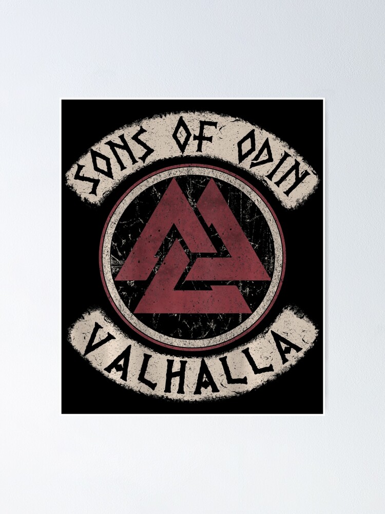 "Sons Of Odin Valhalla (Design On Back) Viking Norse" Poster for Sale ...