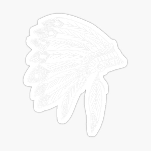 "Usa Native American Feather Headdress Native Indian" Sticker for Sale ...