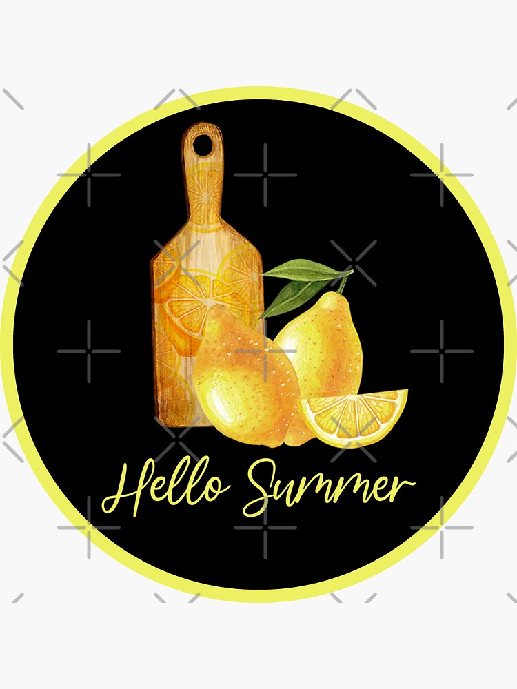 "Hello Summer Lemon Tropical Fruit" Sticker for Sale by Blok45 | Redbubble