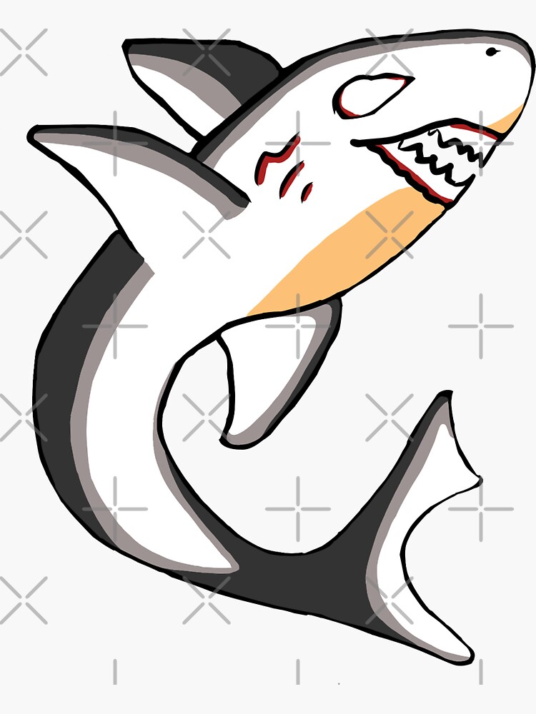 "American Traditional Shark" Sticker for Sale by SQUIDTEESAUTH | Redbubble
