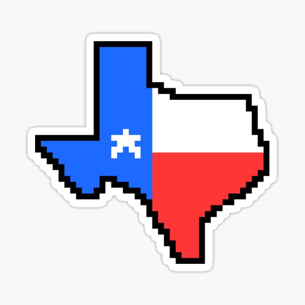 "Texas State Flag Pixel Art" Sticker for Sale by FlockOfSeagals | Redbubble
