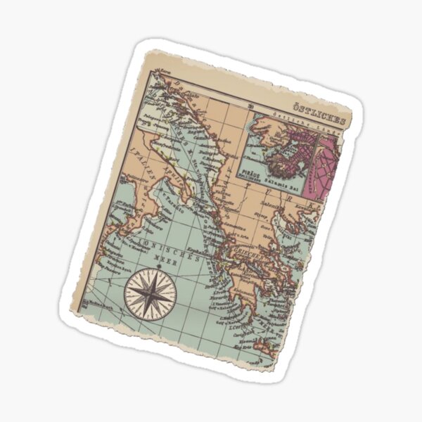 "Vintage map" Sticker for Sale by itstasim | Redbubble