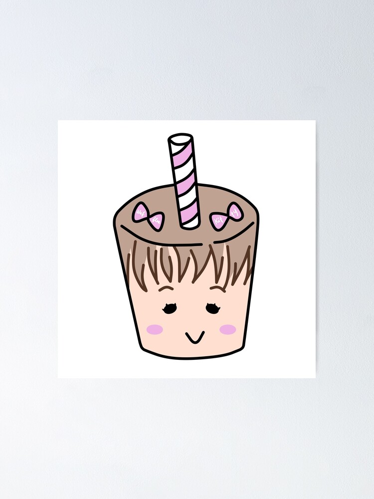Milk Tea Boba Girl Poster For Sale By Thewaffleskitty Redbubble