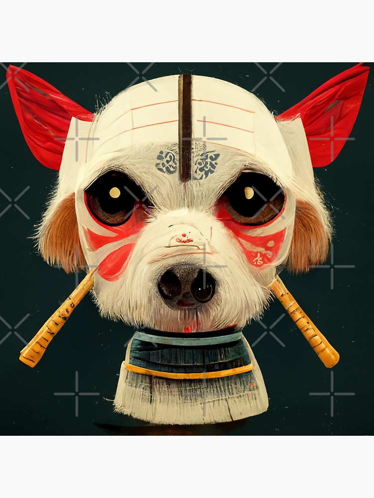 "Cute Samurai Dog" Sticker for Sale by AjummaDesign | Redbubble
