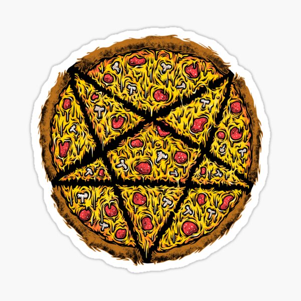 "occult pentagram in the form of pizza" Sticker for Sale by si3iy ...