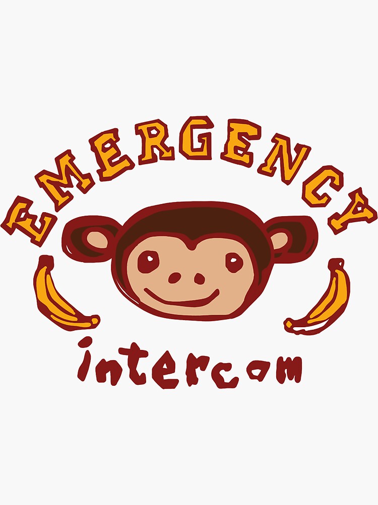 "Emergency Intercom Monkey" Sticker for Sale by GermaineFeil | Redbubble