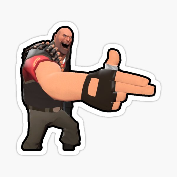 "Heavy Team Fortress 2 Finger Gun POW!" Sticker for Sale by Blankoy ...