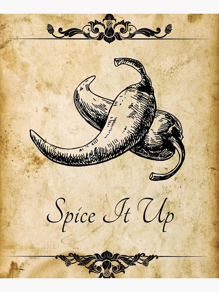 "Spice It Up Vintage Art Print | Tea-Stained Paper Effect: " Sticker ...