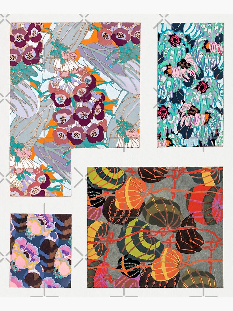"The Colorful Vintage Beautiful Art Deco Floral Motif Patterns" Poster ...