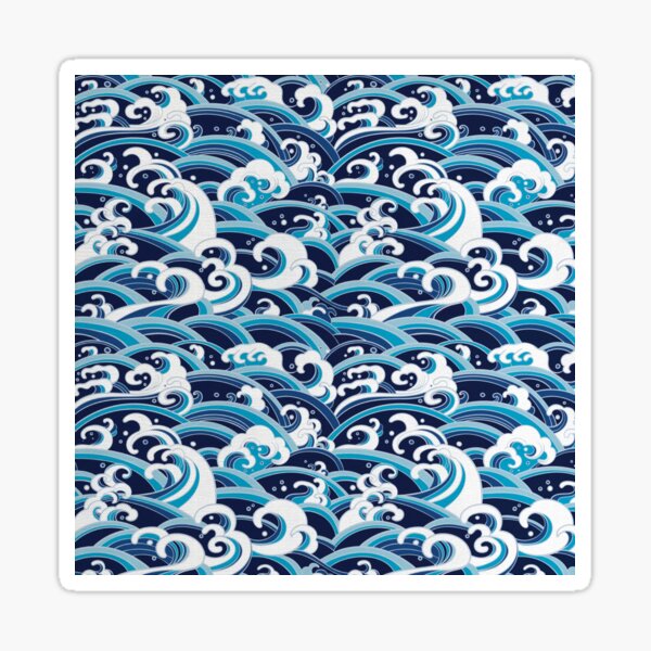 "Japanese Wave Fabric" Sticker for Sale by nhudanthi | Redbubble