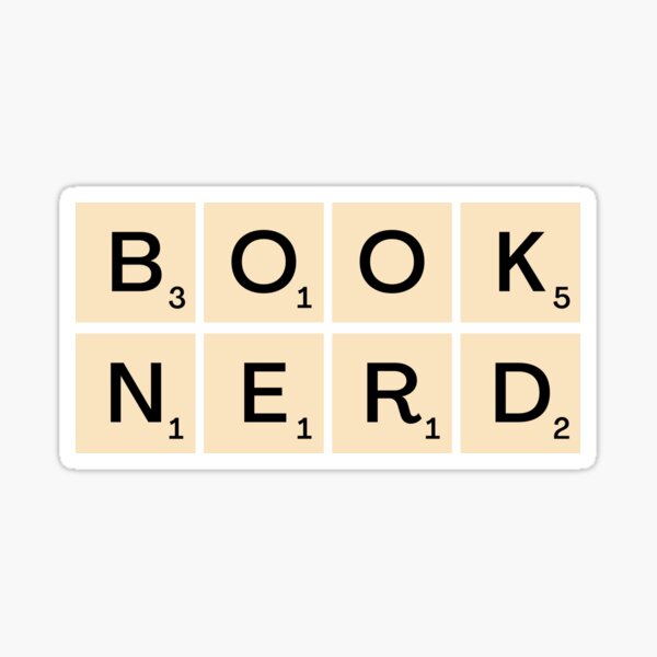 "Book Nerd - Scrabble Tile " Sticker for Sale by shmodev | Redbubble
