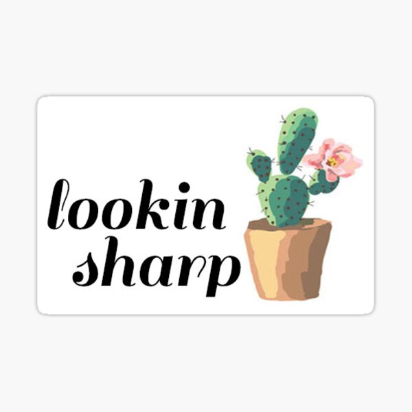 "lookin sharp" Sticker for Sale by addiegrace | Redbubble
