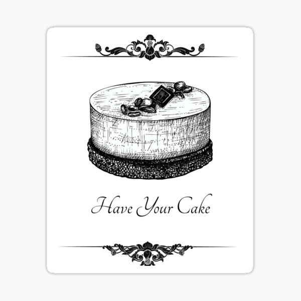 Have Your Cake Vintage Art Print White Background Sticker For Sale