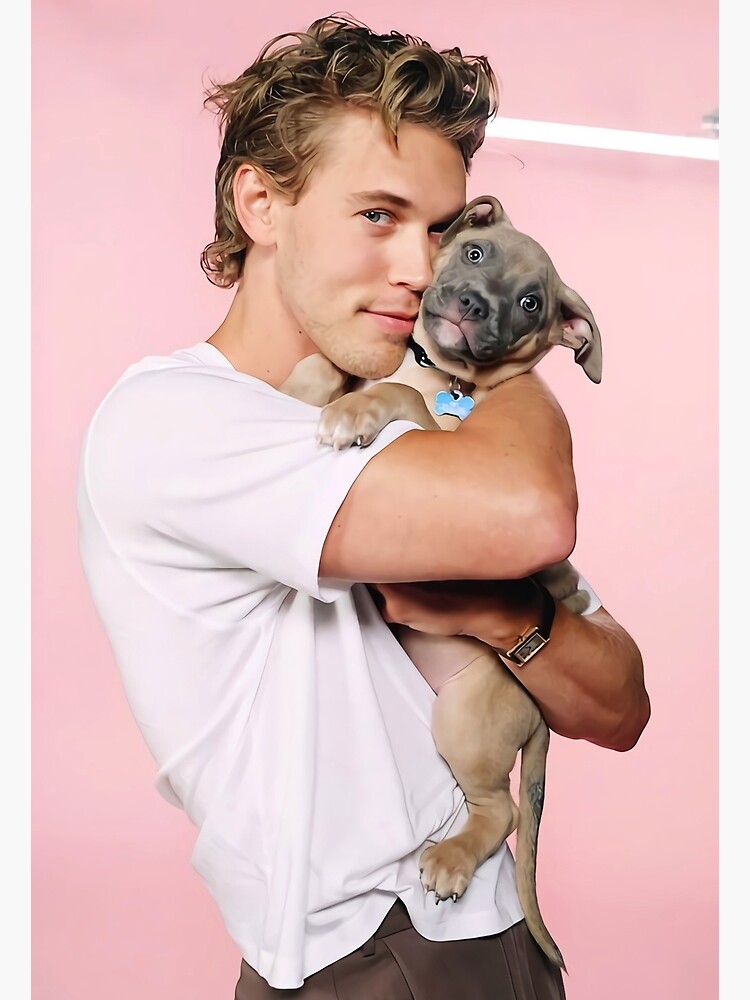 "austin butler hugs a dog" Poster for Sale by shelleywarren | Redbubble