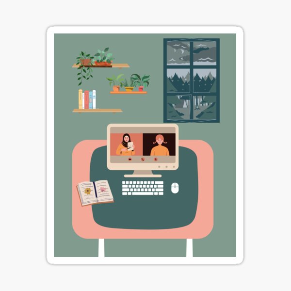 "Desk" Sticker for Sale by Sagittarius-Lin | Redbubble