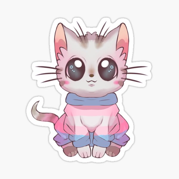 "Trans Kitty Pride Flag" Sticker for Sale by ied3nz | Redbubble