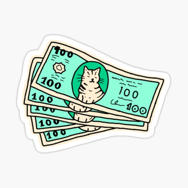 "Cat Money Love Cute" Sticker for Sale by rafaelwolf | Redbubble