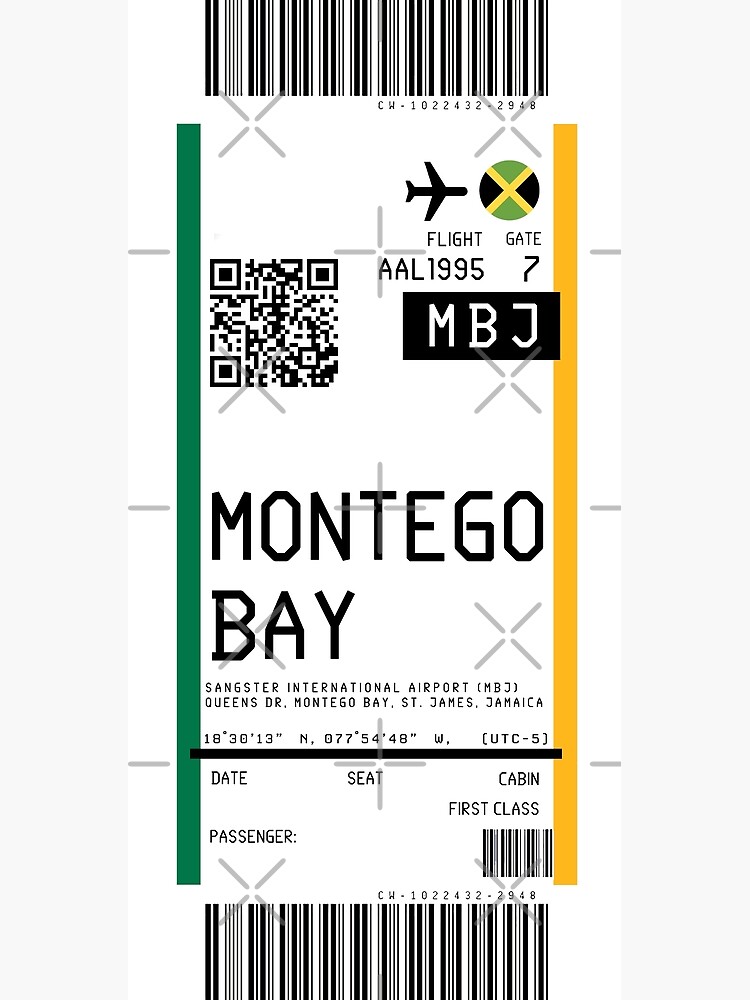 "Montego Bay Sangster International Airport (MBJ) Boarding Pass ...