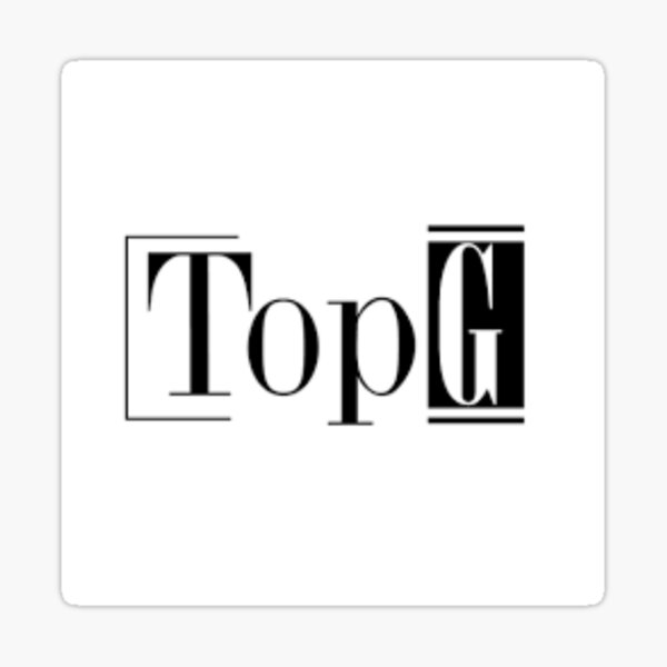 "Top G" Sticker for Sale by TopBrandG | Redbubble