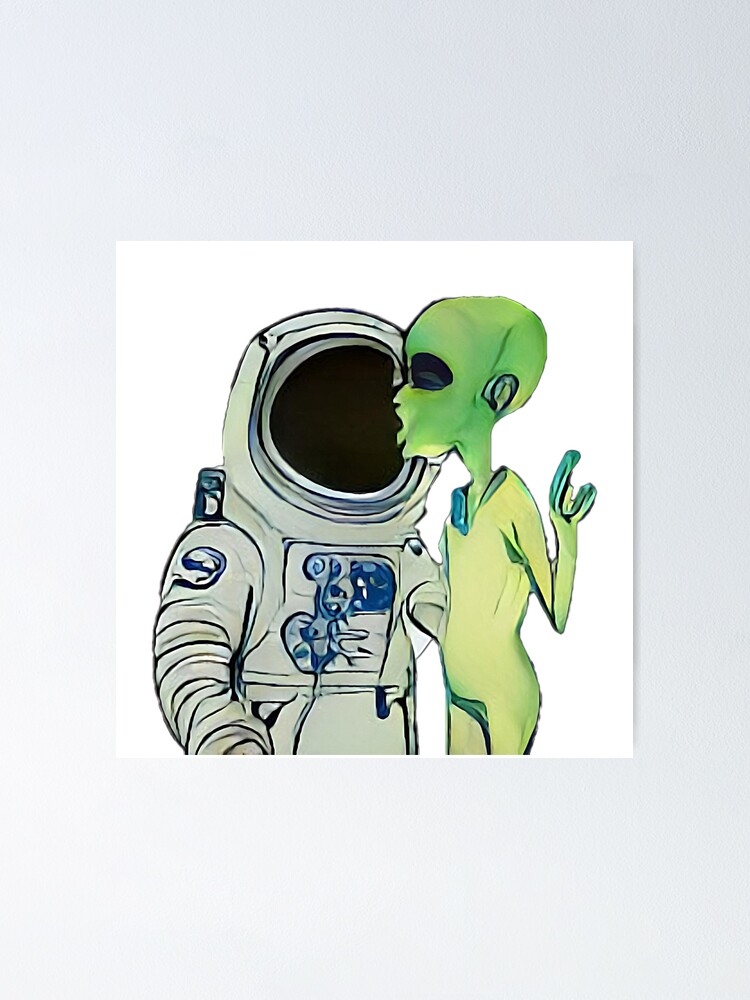 "Alien astronaut kiss" Poster for Sale by marjard | Redbubble