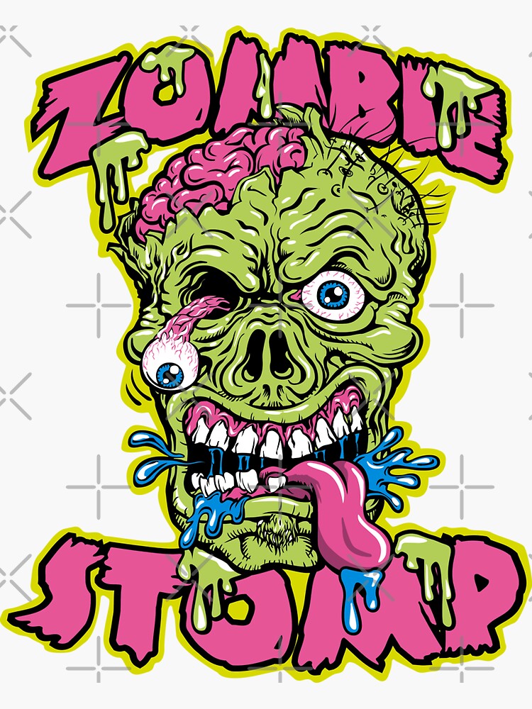 "Zombie Stomp Halloween" Sticker for Sale by rampad1 | Redbubble