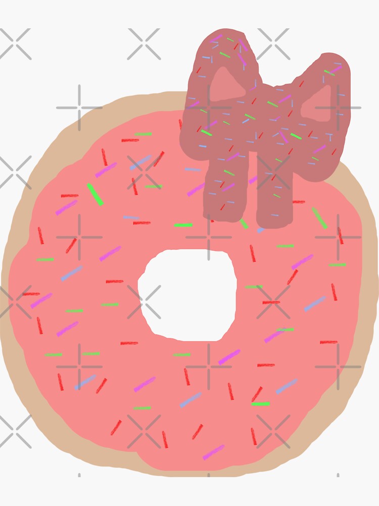"PINK DONUT- Design " Sticker for Sale by tinasartstuff | Redbubble